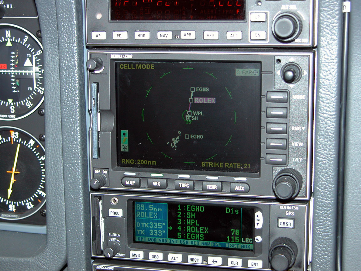 Stormscope data on the KMD550 MFD